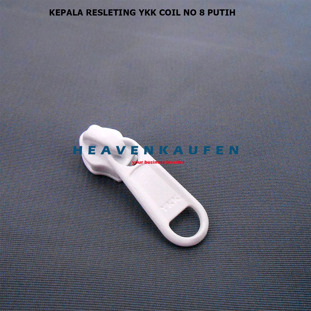 Jual Kepala Resleting Zipper Head YKK Coil Gigi Halus No 8 Warna Putih ...