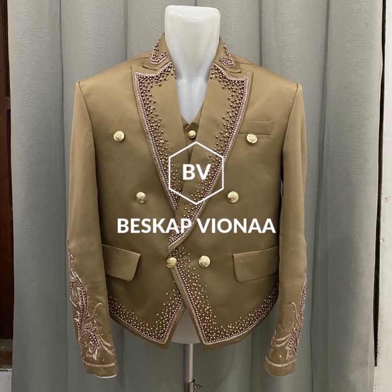 Jual [BESKAP VIONA] Beskap Pengantin Jawa Langenharjan Surjan | Shopee ...