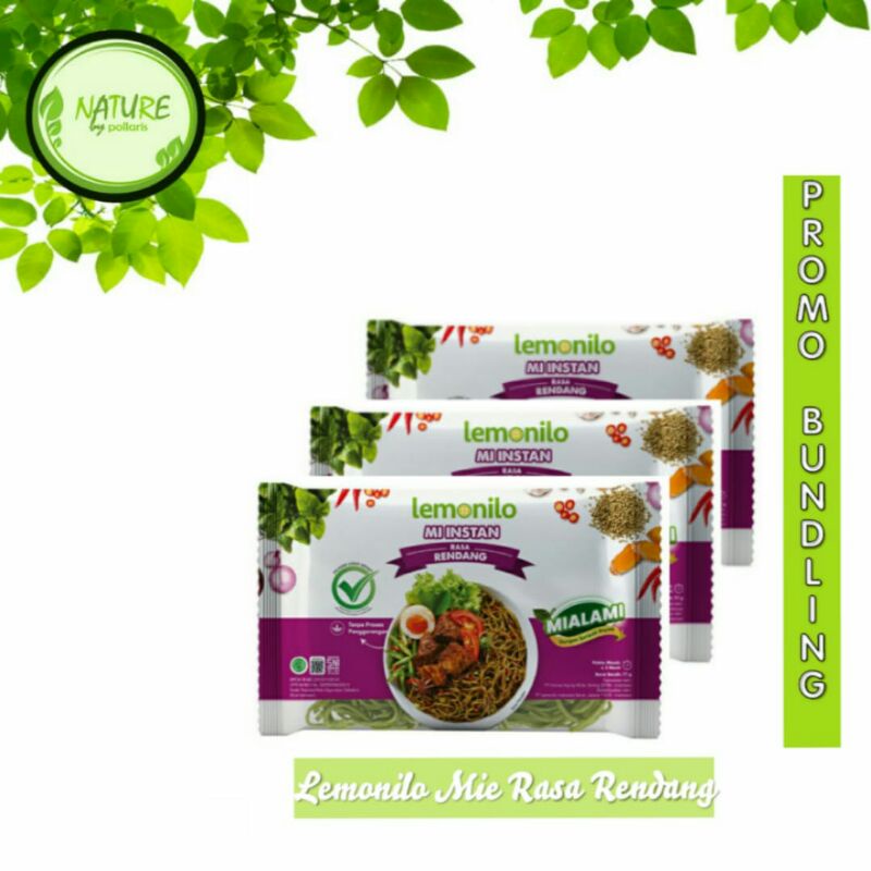 Jual LEMONILO Bundling Mie Instant Sehat rasa Rendang (3pcs) | Shopee ...