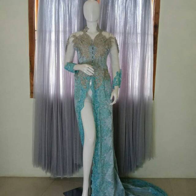 Jual Kebaya warna biru tosca muda ( mint ) | Shopee Indonesia