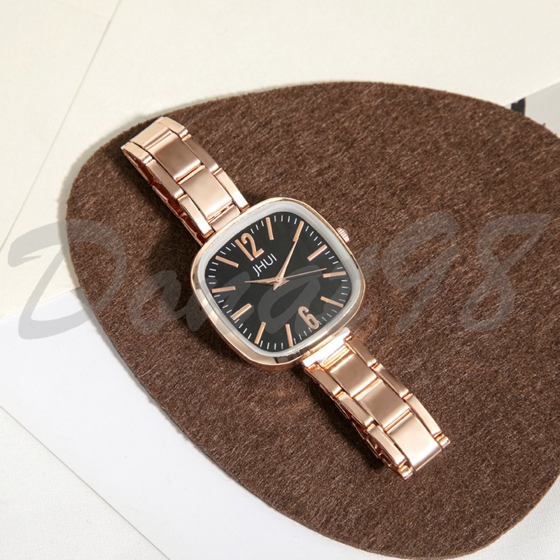 Jual Jam Tangan Analog Wanita Kekinian Dial Kotak Stainless Steel ...