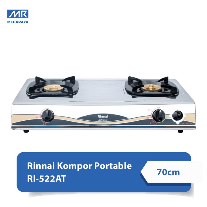 Jual Rinnai Kompor Portable Gas 2 Tungku RI522AT / RI522-AT Panjang ...