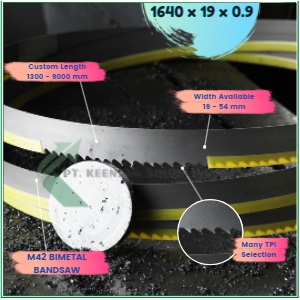 Jual Bimetal Bandsaw Blade KEENSAW 1640 x 0.9 x 19 German Tech band saw ...