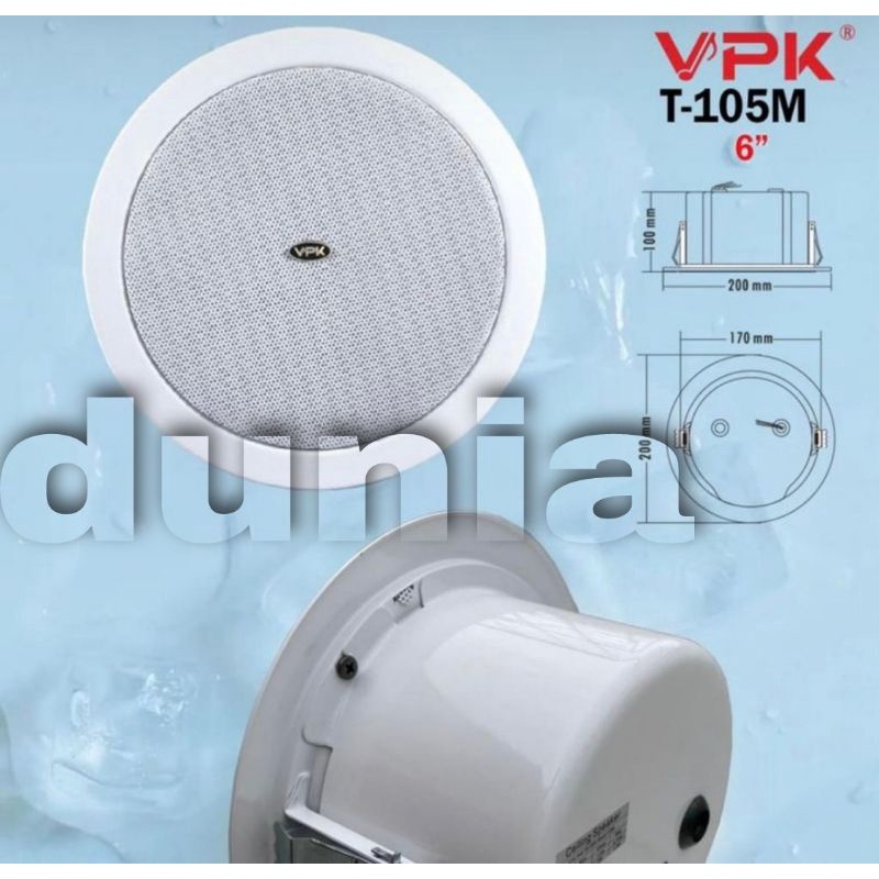 Jual Speaker Ceiling VPK T 105M Original 6 inch Speaker Plafon VPK T105 ...