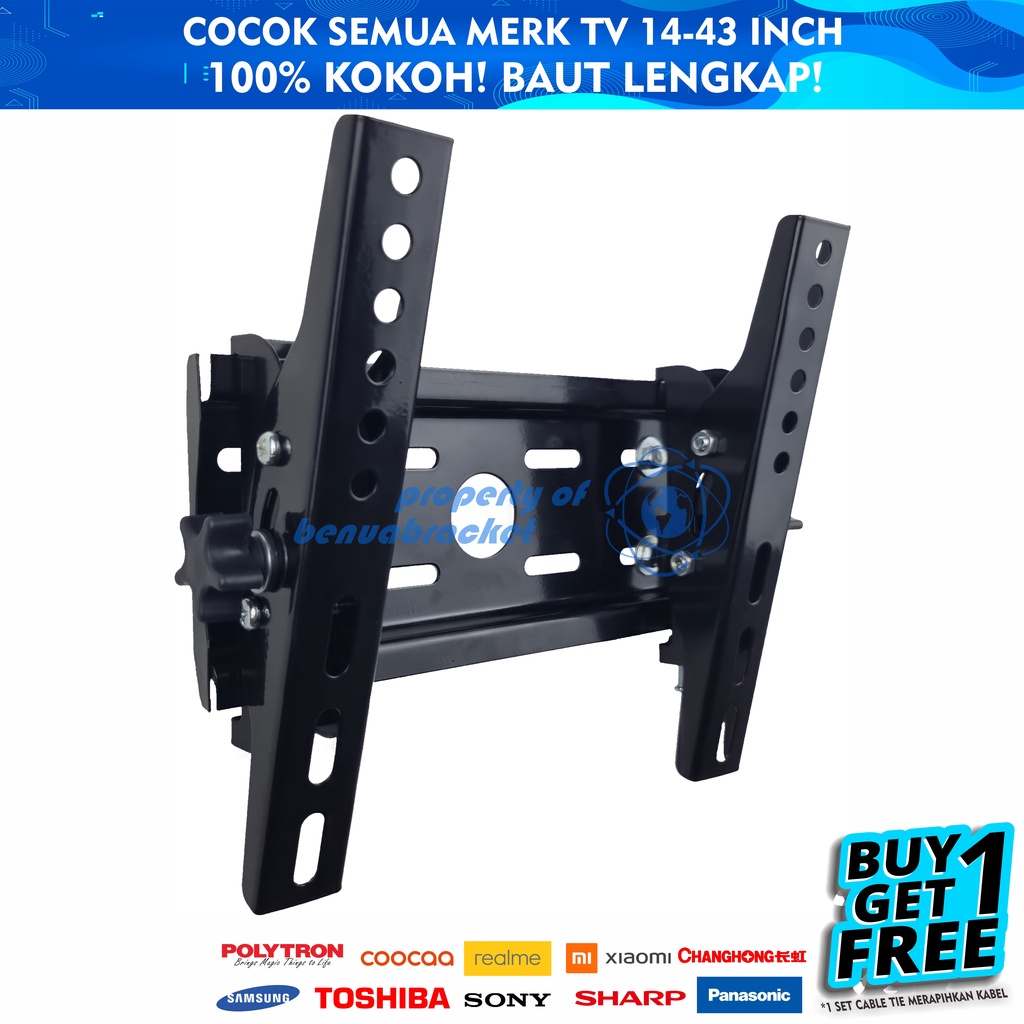 Jual Bracket TV LED LCD 32 40 43 24 21 29 17 14 Inch Dijamin Cocok 14 - 43 In 2 Arah Universal ...