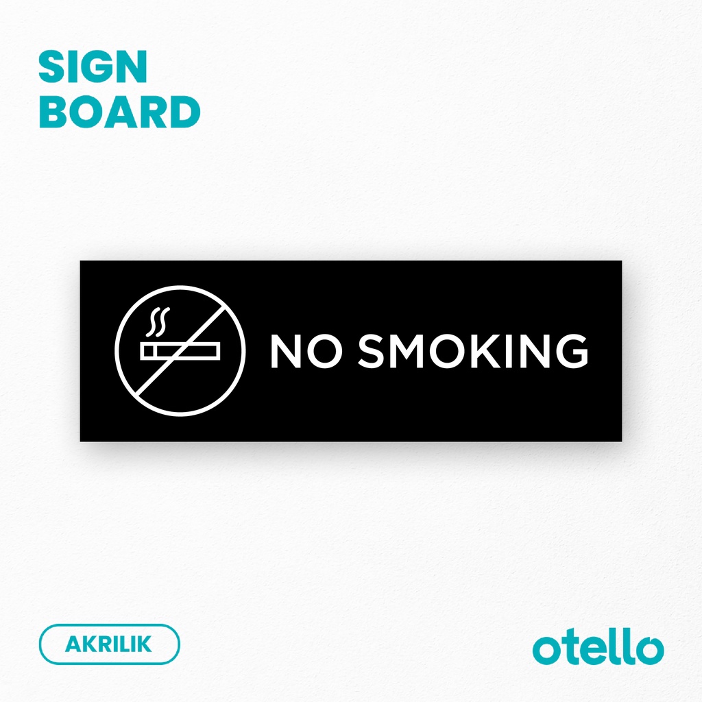 Jual No Smoking Sign Akrilik Papan Nama Ruangan Dilarang Merokok Label ...