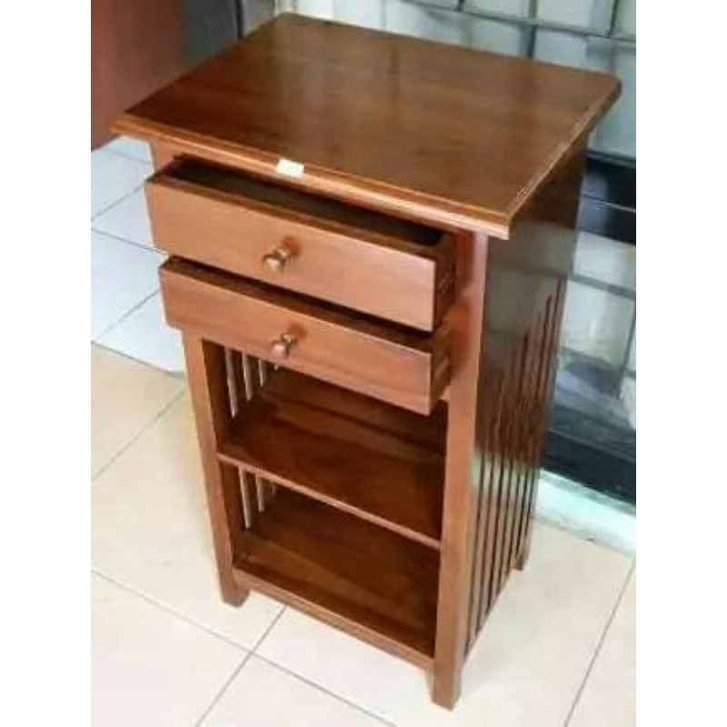 Jual meja dispenser minimalis kayu jati. meja laci. meja serbaguna ...