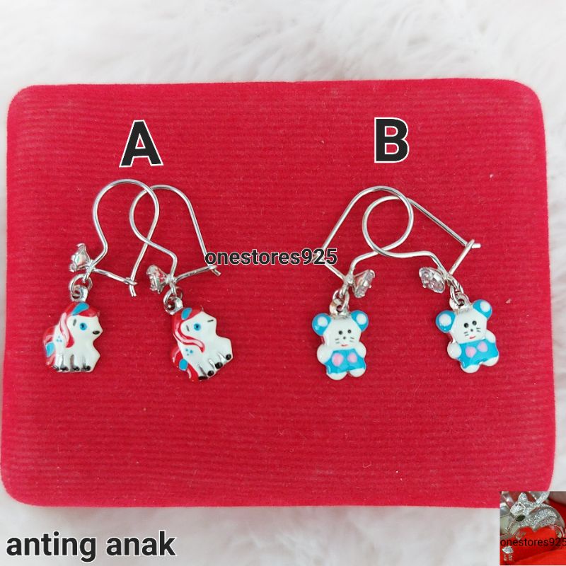 Jual Anting Perak Asli Silver 925 Anak Karakter Lapis Emas Putih( AC 8 ) | Shopee Indonesia