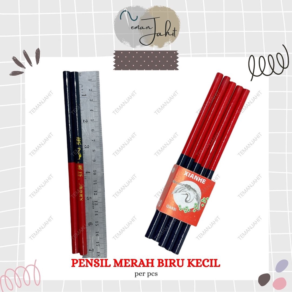 Jual Pensil Merah Biru Kecil / Pensil Pola Merah Biru Kecil / Kapur ...