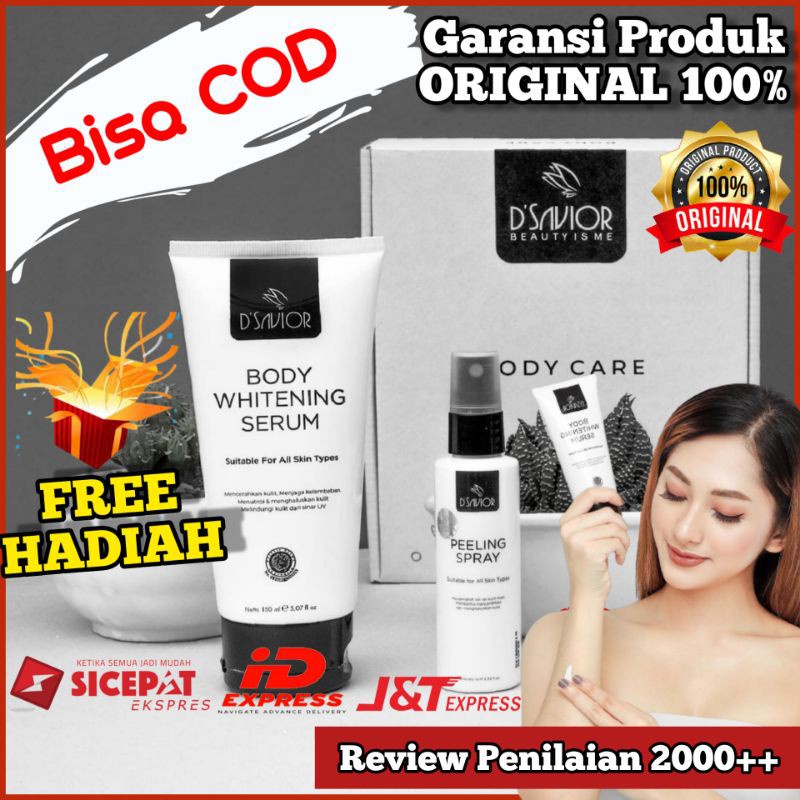 Jual Dsavior Paket Body Whitening Serum Lotion Pemutih Badan & Peeling ...