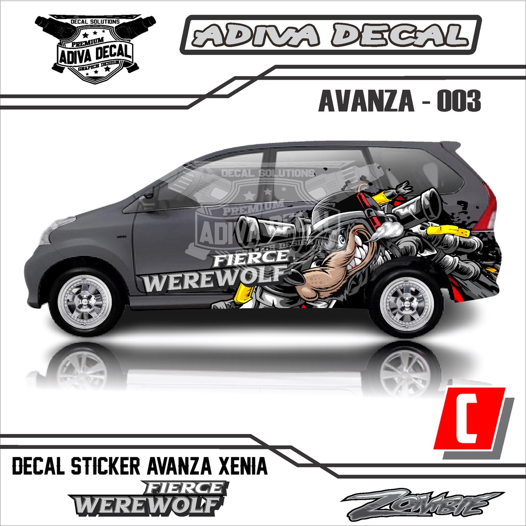 Jual DECAL STICKER AVANZA XENIA MOTIF fierce werewolf KEREN - STIKER ...