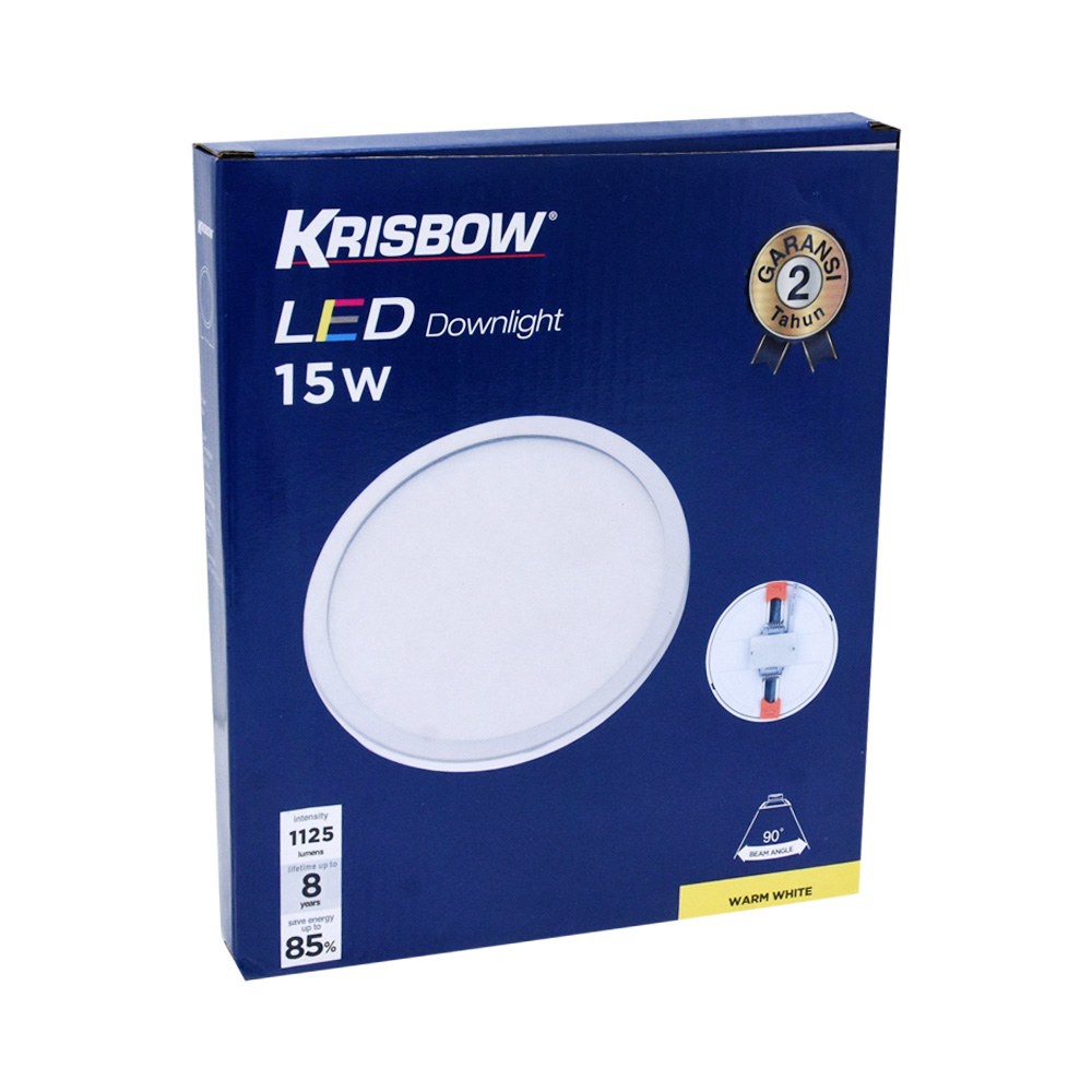 Jual Lampu Downlight Led Round 15w 3000k - Warm White Krisbow | Shopee ...