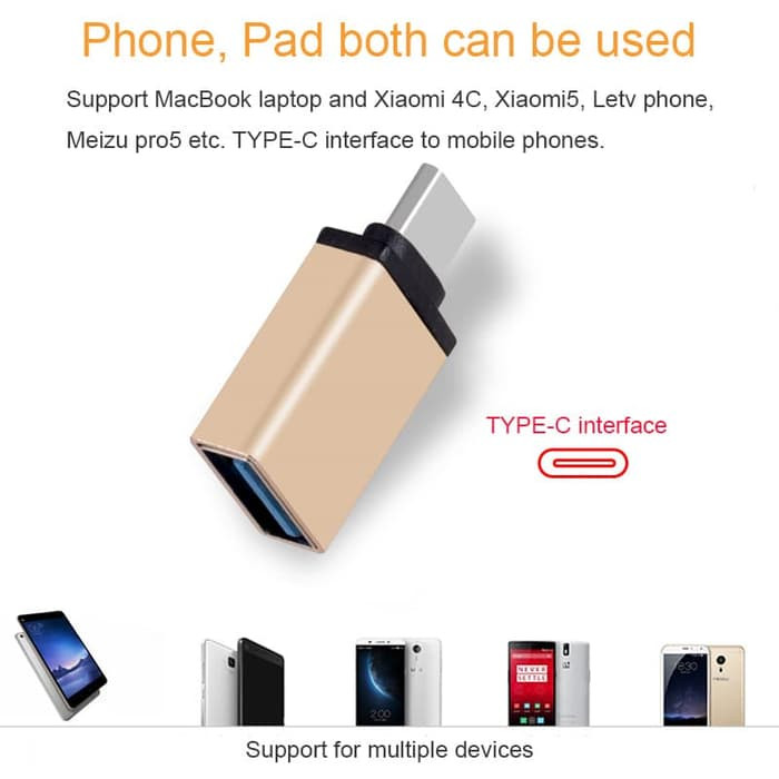 Jual OTG Type C to USB 3.1 Speed 10Gbps OTG Plug Connector - PNP ...