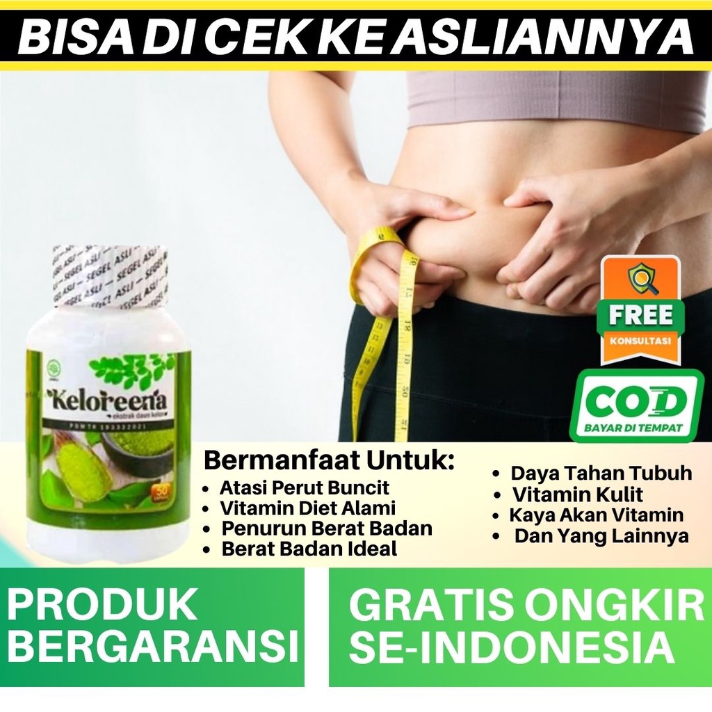 Jual Obat Pelangsing Perut Buncit KELOREENA Ekstrak Daun Kelor ...