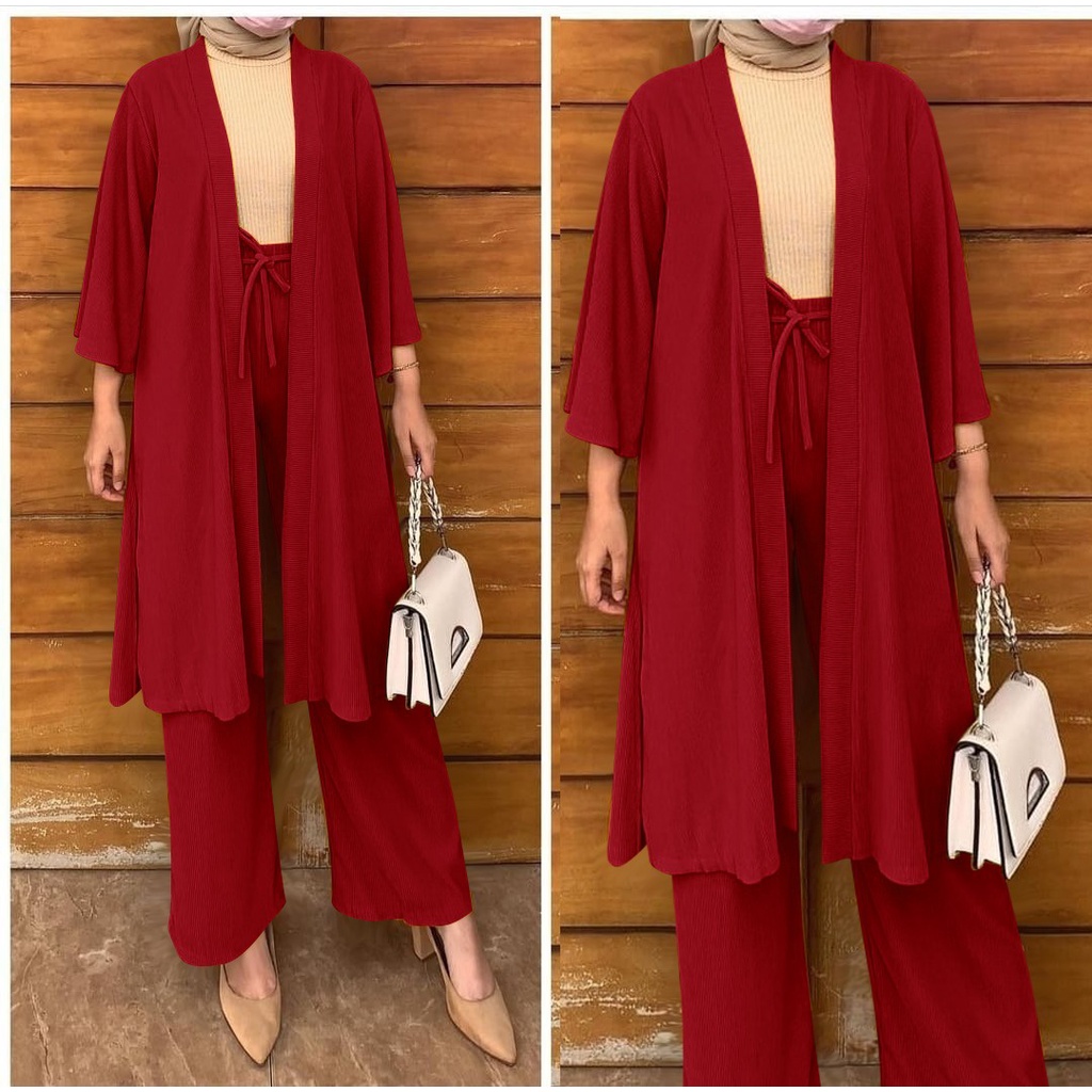 Jual AS FASHION-COD-OZ-SETELAN BAJU CARDI DAN CELANA WANITA MUSLIM ...