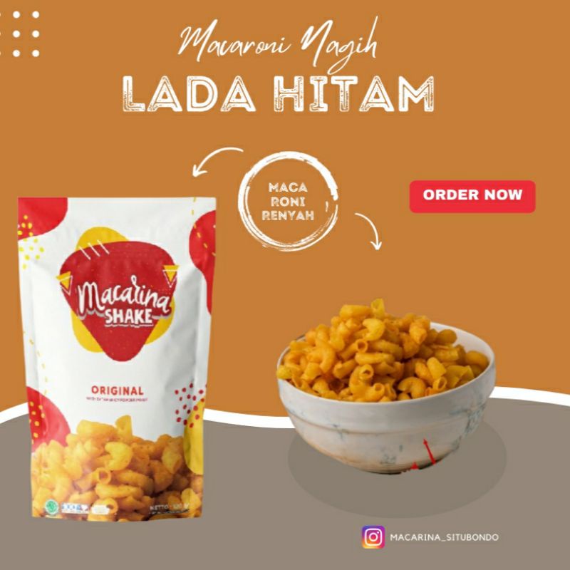 Jual Makaroni Pedas Rasa Lada Hitam 120gram (Macarina Shake) | Shopee ...
