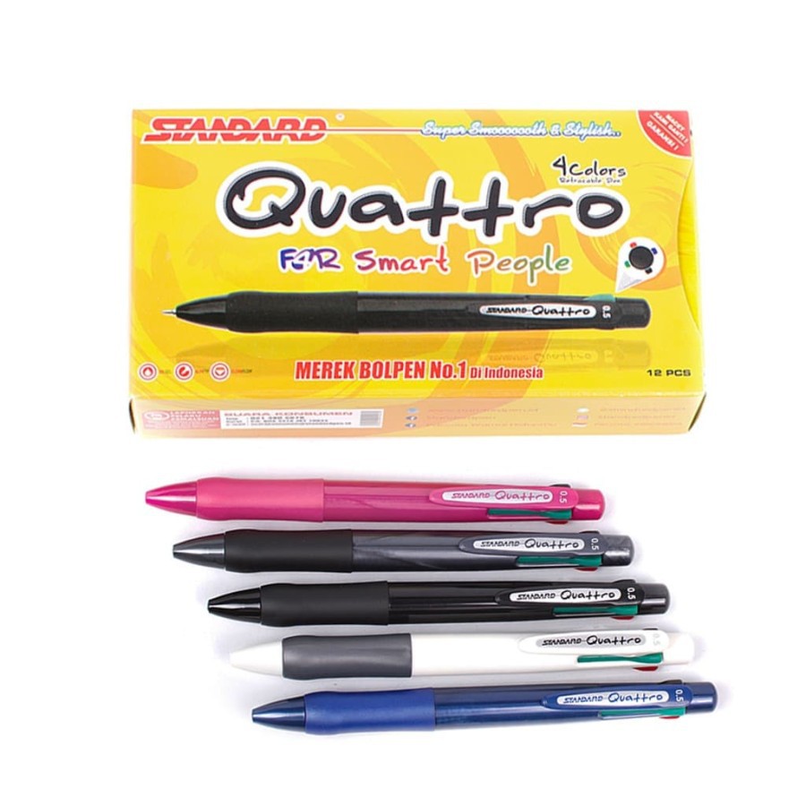 Jual Ballpoint Standard Quattro 4 Warna / Ballpoint Standard Pulpen 4 ...