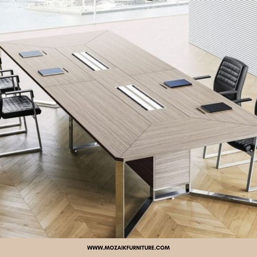 Jual meja meeting kantor kayu minimalis custom | Shopee Indonesia