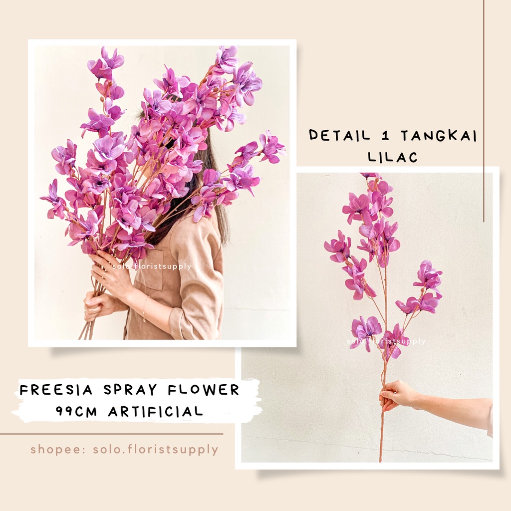 Jual 99CM FREESIA FLOWER 3kelopak BIG PEONY SPRAY Artificial PEONI ...