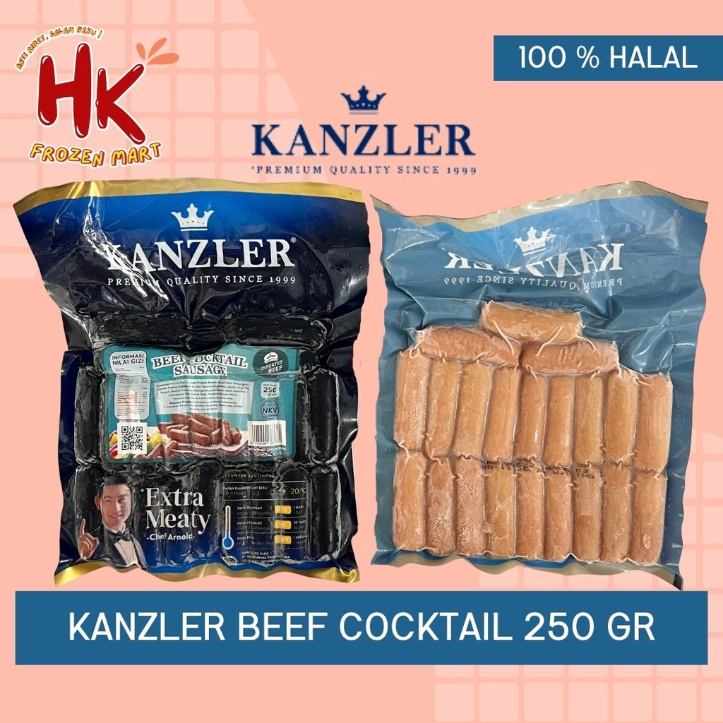 Jual Kanzler Beef Cocktail 250gr & 500gr / sosis sapi bakar bakso ayam ...