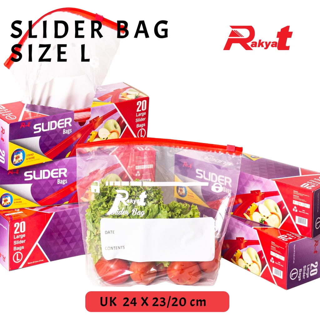 Jual Rakyat Zipperbag / Slider Bag PREMIUM / ZIPLOCK Large 27X25cm (20 ...