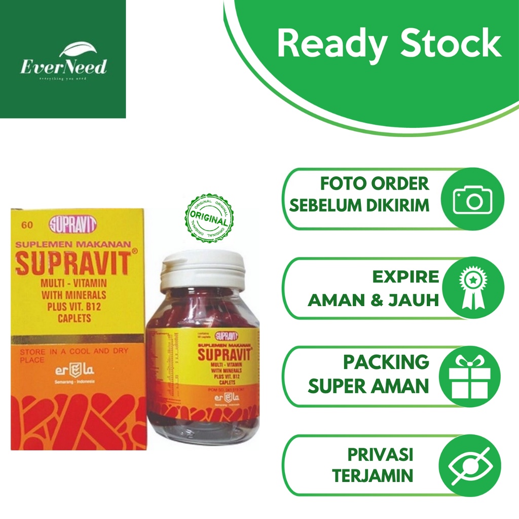 Jual Supravit Multivitamin per botol is 60 kaplet | Shopee Indonesia