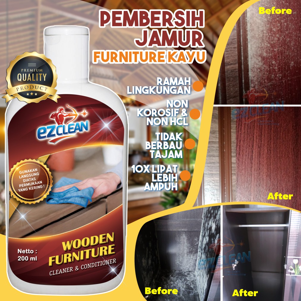 Jual EZCLEAN WOOD CLEANER PEMBERSIH JAMUR NODA KAYU FURNITURE LEMARI ...