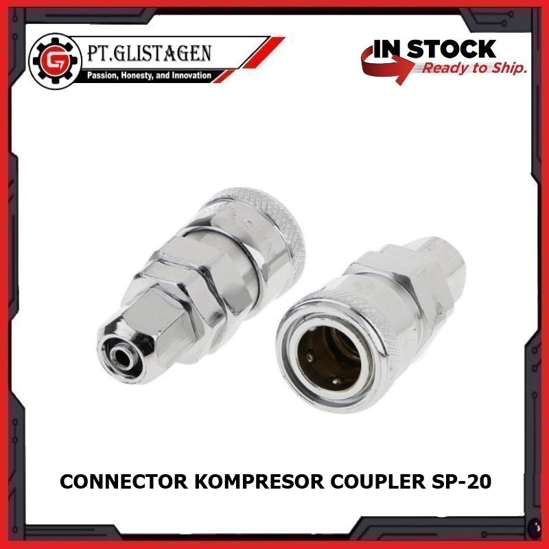 Jual Quick Coupler SP 20 Sambungan Selang Kompresor Recoil Cuk Kopler SP20 | Shopee Indonesia