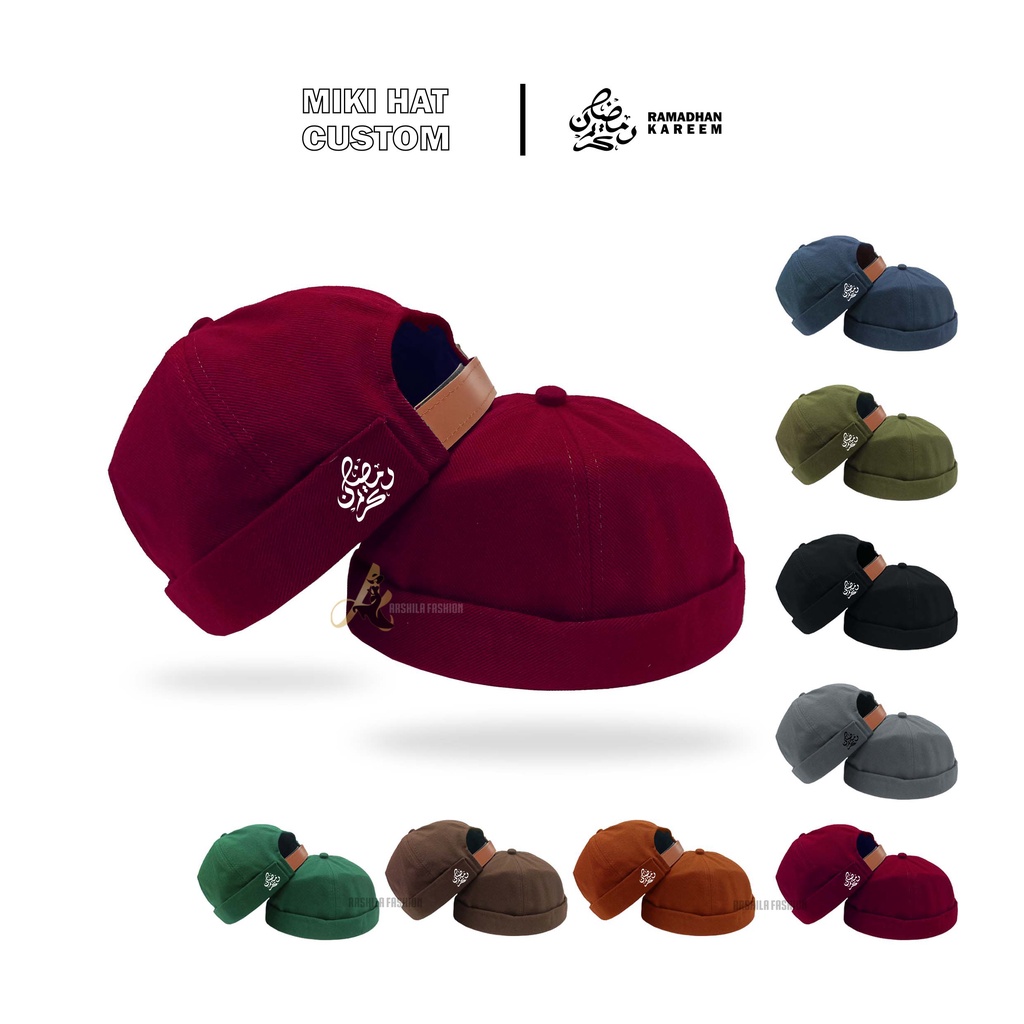 Jual TOPI CAP MIKIHAT CUSTOM TULISAN Arab Ramadhan | Shopee Indonesia