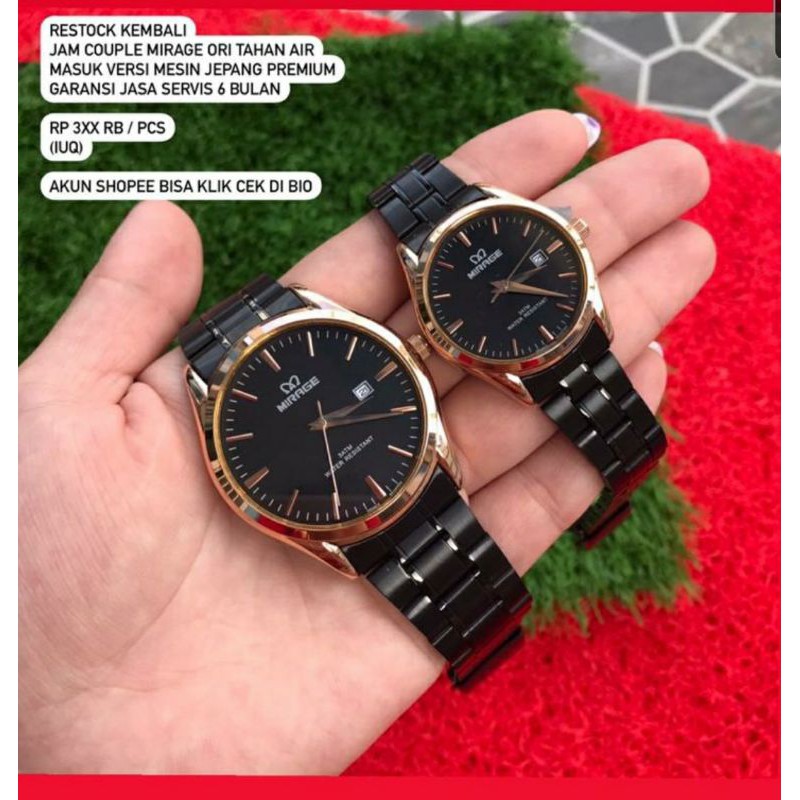 Jual jam couple original stainless analog | Shopee Indonesia