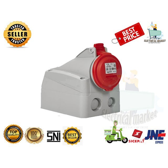 Jual LEGRAND 555259 Surface Mounting Socket 3 Phase 32A IP44 3P+N+E 5 ...