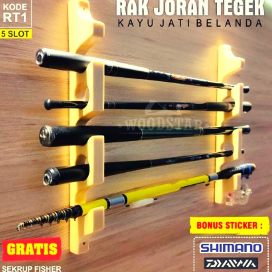 Jual Rak Joran Kayu Tempat Joran Pancing Dinding Rak Joran Portable ...