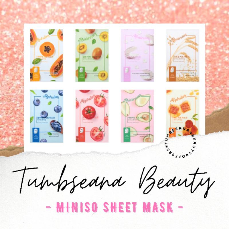 Jual Masker MINISO Sheet Mask || 100% ORIGINAL || Masker MINISO Natural ...