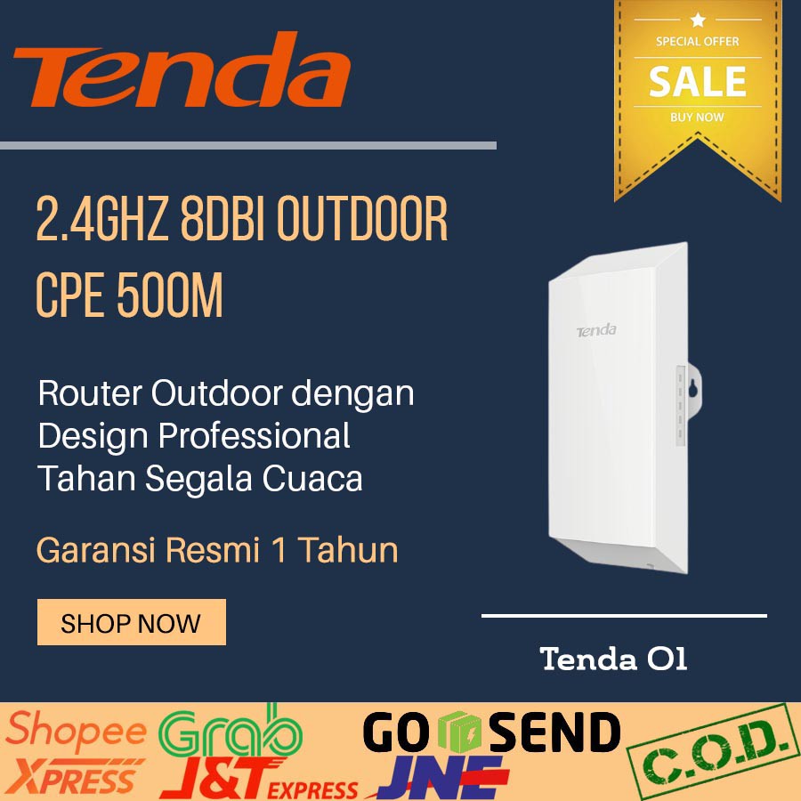 Jual Tenda O1 CPE Outdoor | Router Outdoor Tenda | Repeater | Wireless ...