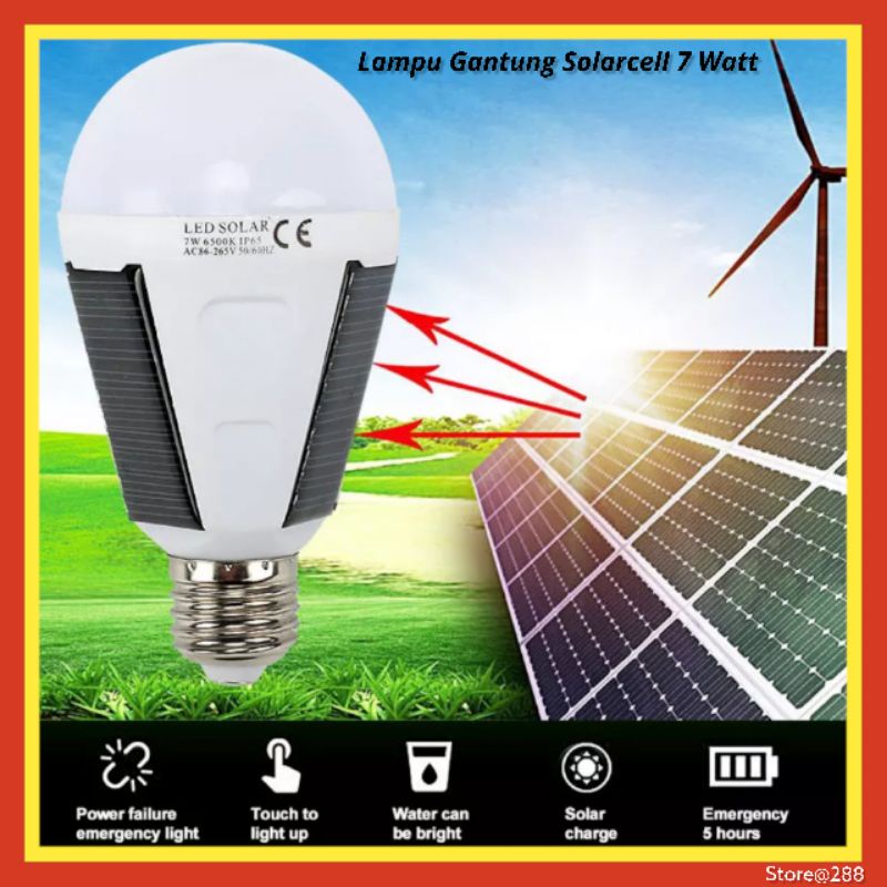 Jual Lampu Bohlam LED Solarcell Panel Tenaga Surya Matahari Emergency ...