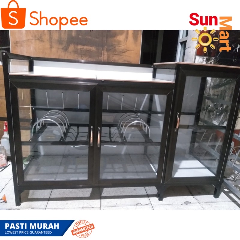 Jual Rak Piring / Meja Kompor aluminium / Rak Kompor 2 tungku | Shopee ...