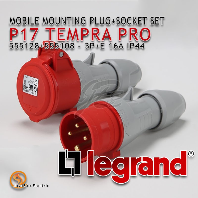 Jual Legrand Paket 1 Set Plug Mobile Mounting Socket 3P+E / 4 Pin 4Pin 16A IP44 555108+555128 ...