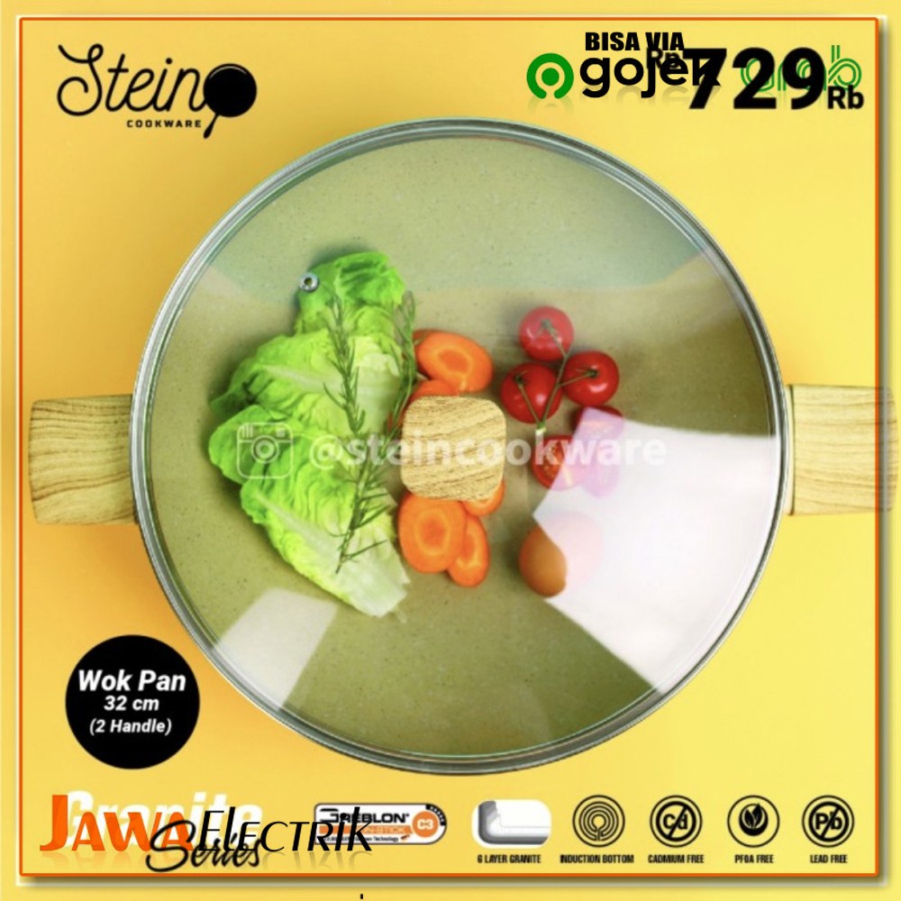 Jual Stein Cookware Diamond Granite German Series Wok Pan 32cm ORIGINAL ...
