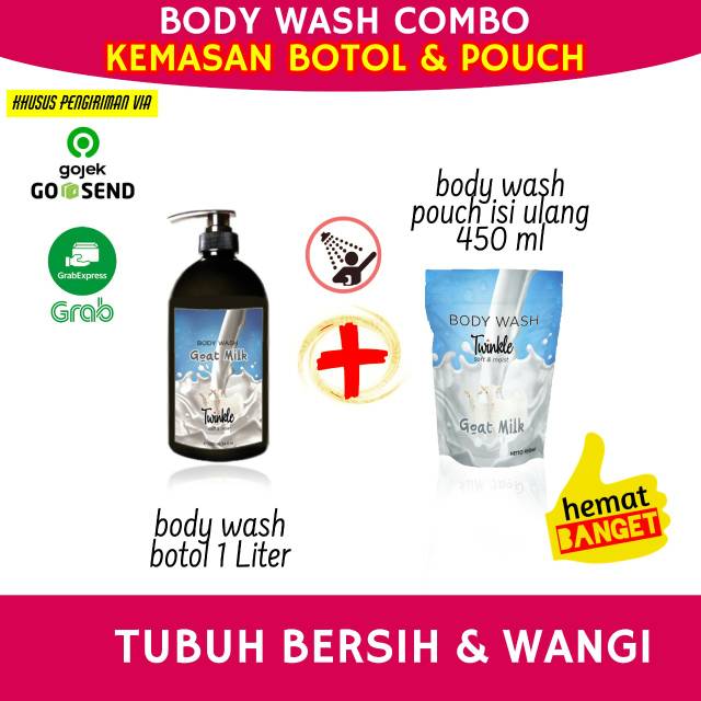 Jual Body Wash Combo 1 Liter + 450 ML Sabun Mandi Cair Twinkle | Shopee ...