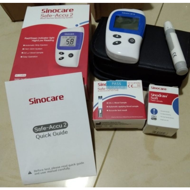 Jual Alat cek gula glucose Sinocare Safe Accu 2 | Shopee Indonesia