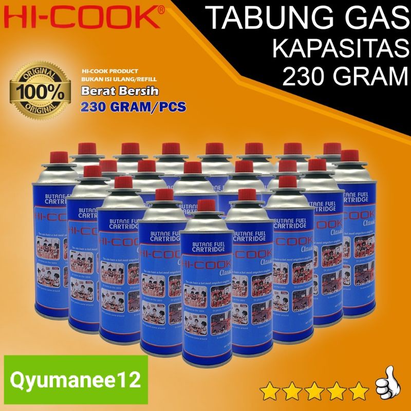 Jual TABUNG GAS PORTABLE / GAS KALENG HI-COOK 230 GRAM | Shopee Indonesia