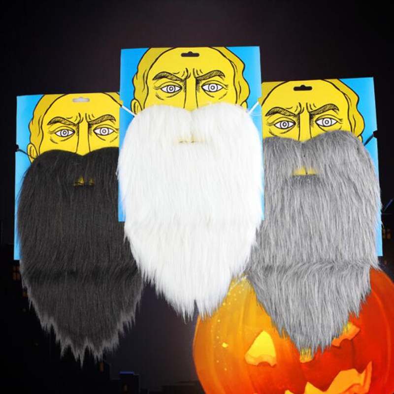 Jual Kumis Jenggot Panjang Tebal Warna Hitam Putih Kakek Santa Claus ...