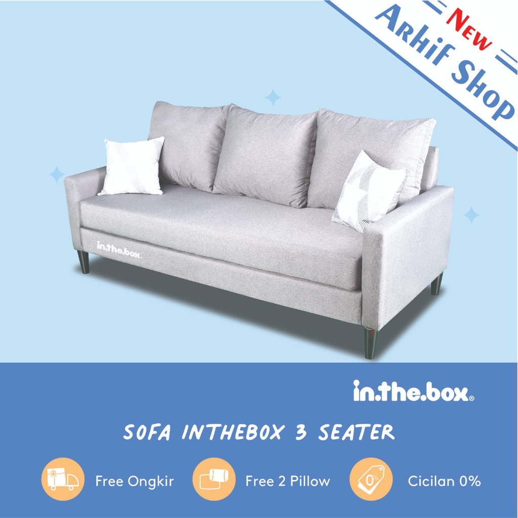 Jual INTHEBOX Pocket Spring Sofa 3 Seater Minimalis Free 2 Bantal Sofa ...