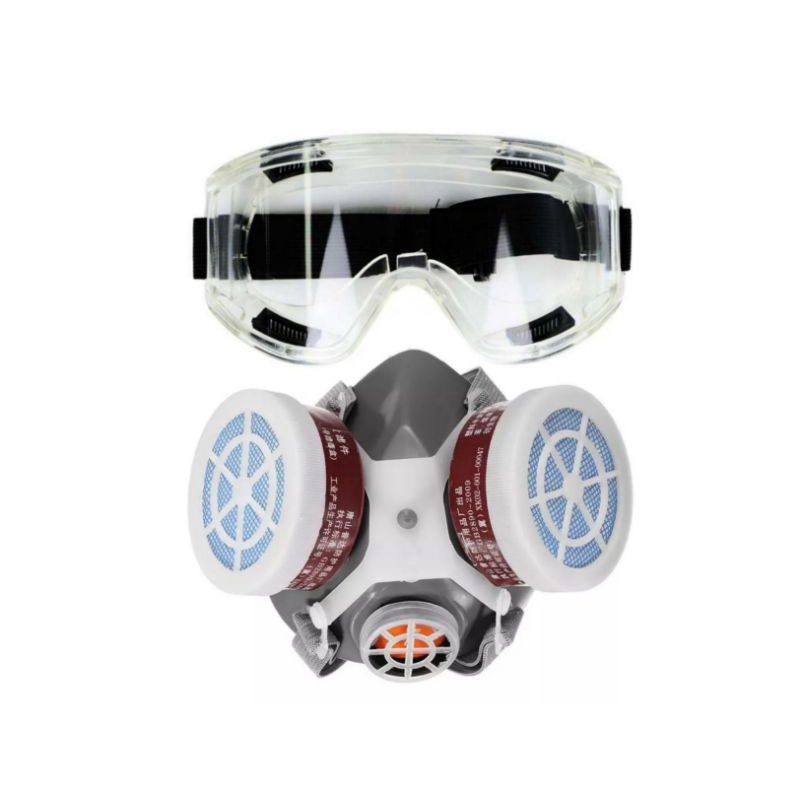 Jual paket pelindung protective mask filter dust respirator gas masker ...