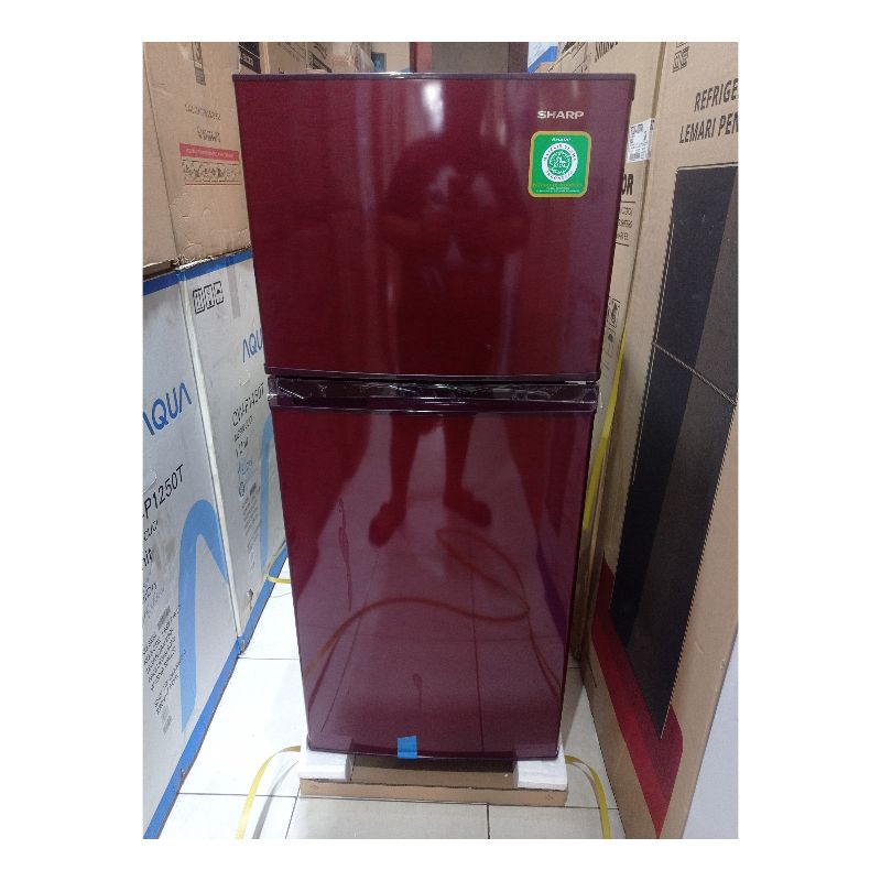 Jual SHARP Kulkas 2 Pintu SJ-195MD SR/SG | Shopee Indonesia