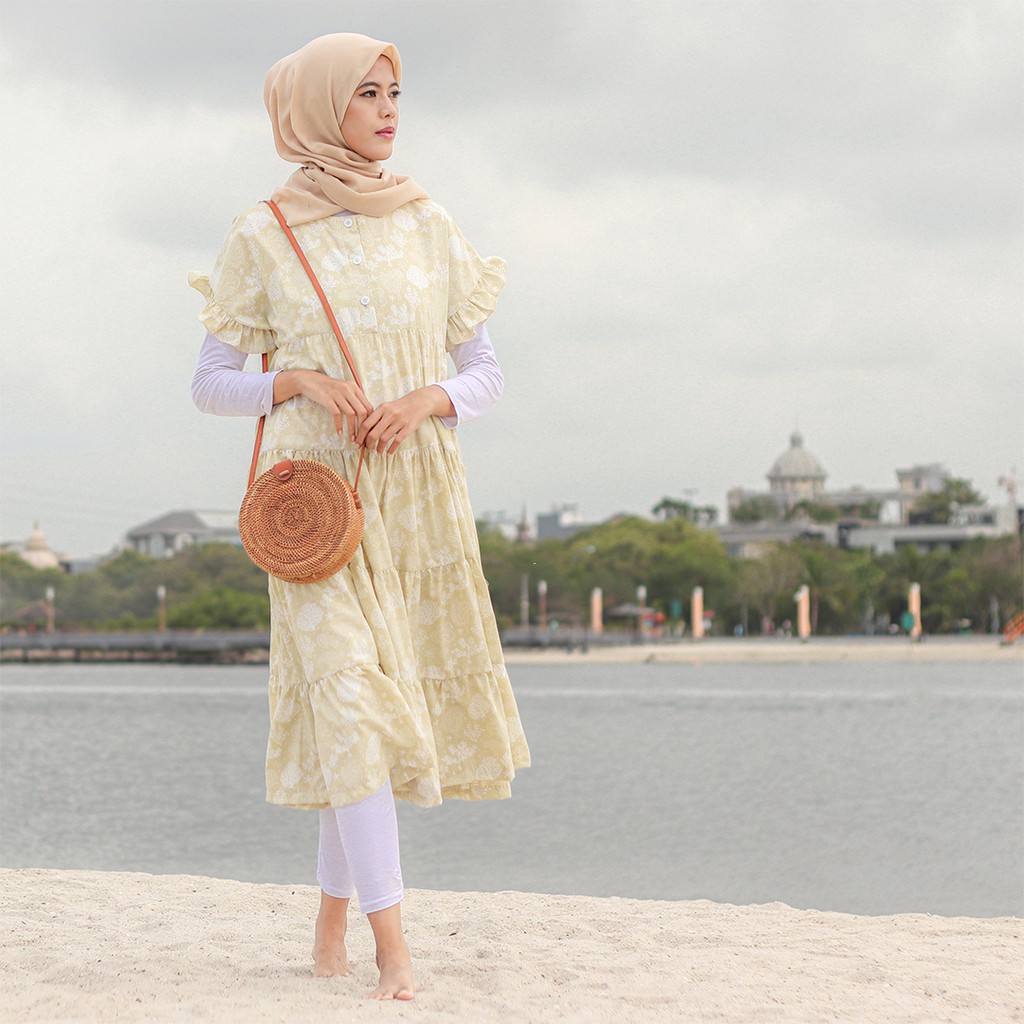 Jual Hanaya Homedress Aurelie Cream Daster Cantik Dress Rumahan Premium ...