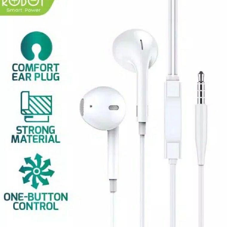 Jual Handsfree Headset Earphone ROBOT RE701 RE10 with mic ORIGINAL ...