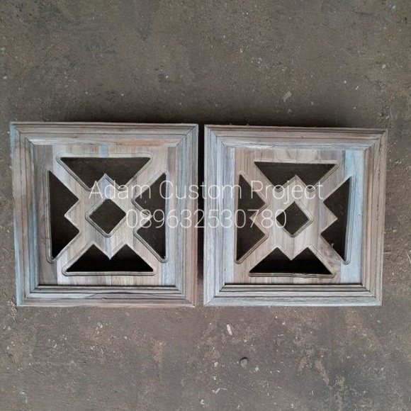 Jual Loster Kayu Jati / Motif Minimalis 1 / 24 x 24 | Shopee Indonesia