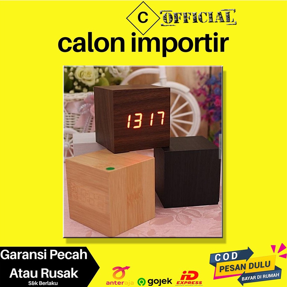 Jual Jam Meja Digital LED Kayu Estetik Aesthetric Desain Elegan dan ...
