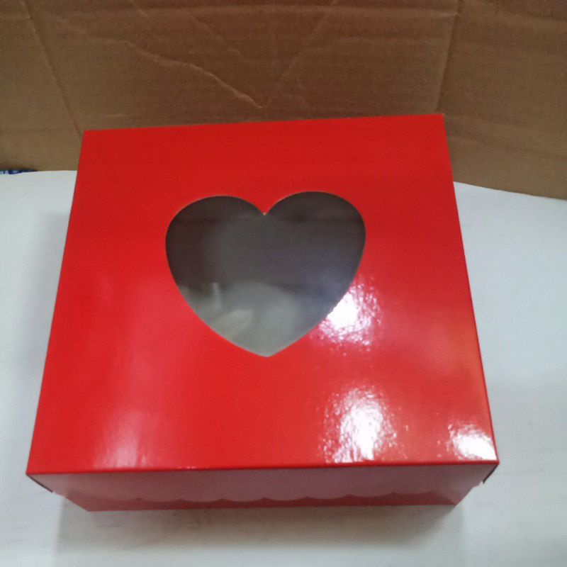 Jual Dus Box Kotak Kue Hias Merah Jendela Hati 20x20 cm | Shopee Indonesia